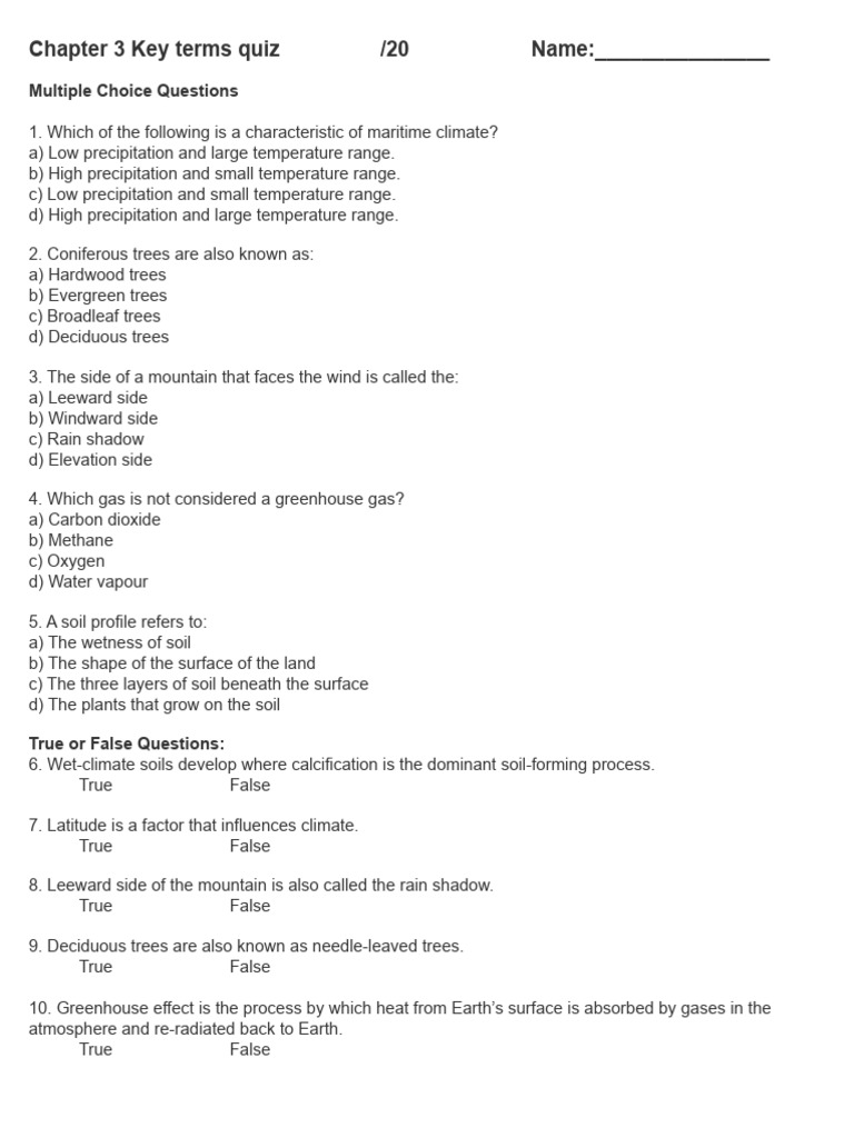 Chapter 3 Key Terms Quiz NEW | PDF