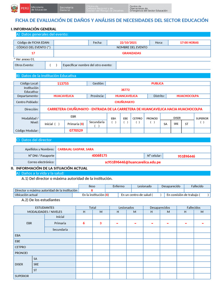Ficha de Edan - Sector Educación | PDF