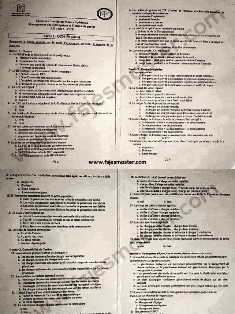 QCM Management | PDF