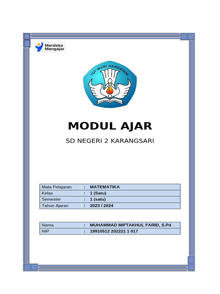 Cover-Modul Ajar MATEMATIKA | PDF