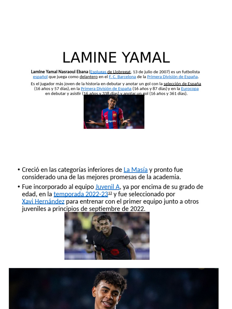 Biografía de Lamine Yamal | PDF | Sports & Recreation