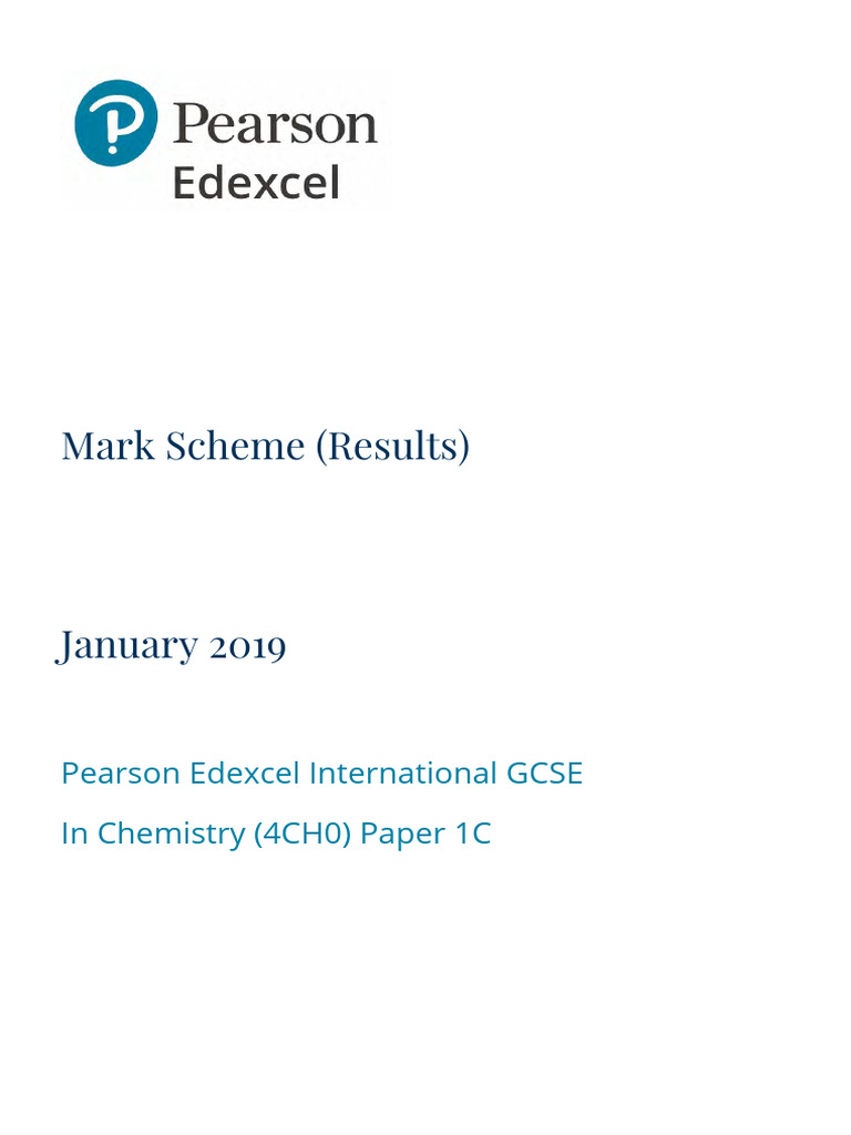 January 2019 MS - Paper 1C Edexcel Chemistry IGCSE | PDF