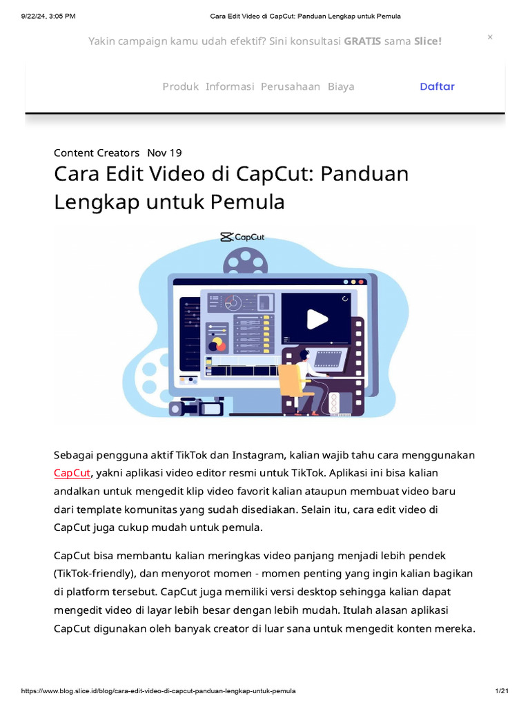 Cara Edit Video Di CapCut - Panduan Lengkap Untuk Pemula | PDF