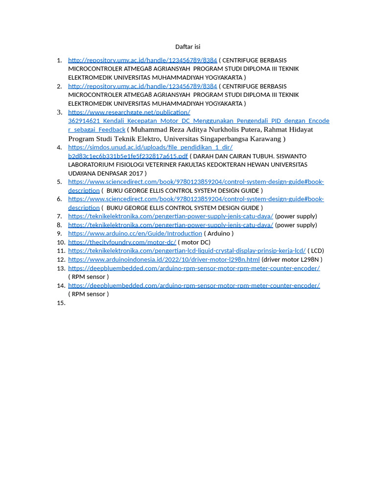Daftar Isi Proposal | PDF