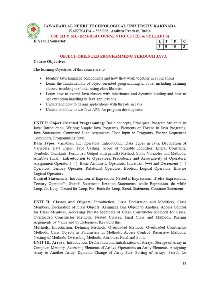 Java Theory Syllabus | PDF