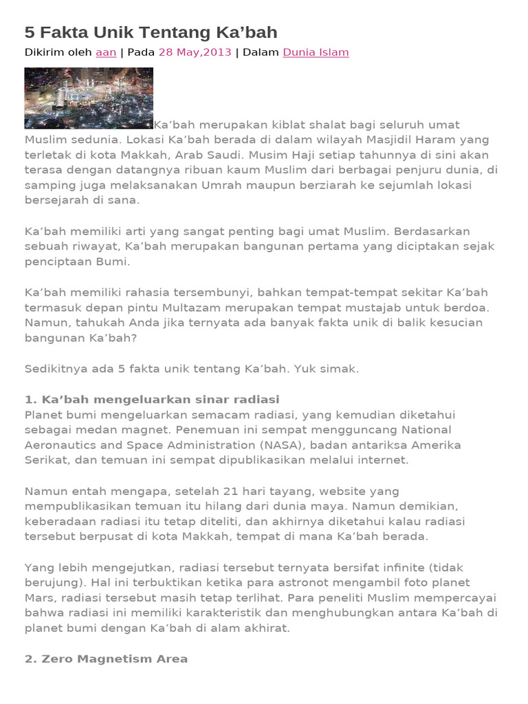 Fakta Tentang Ka'bah | PDF