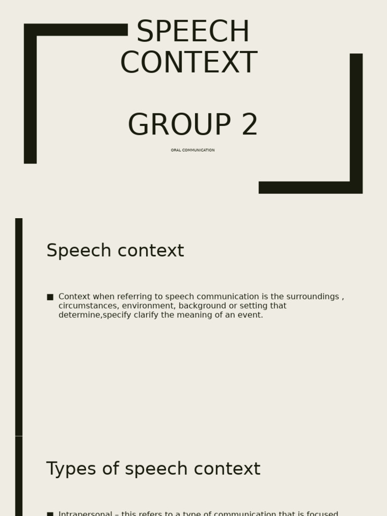 Speech Context | PDF