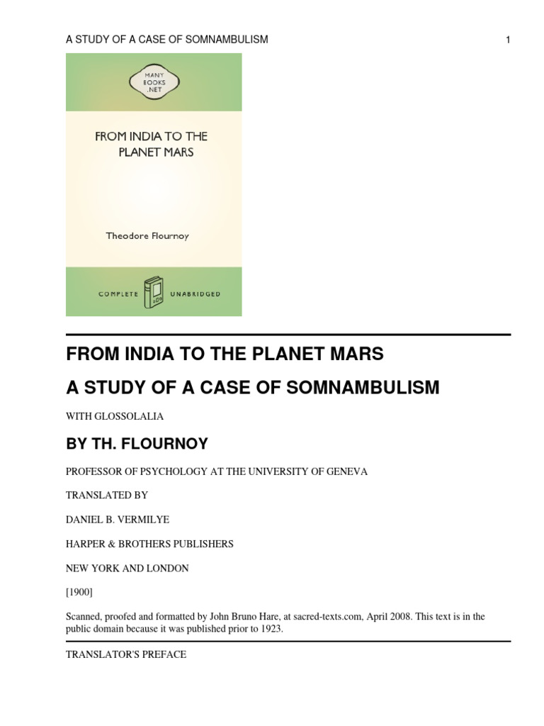 Flournoy - From India To The Planet Mars | PDF