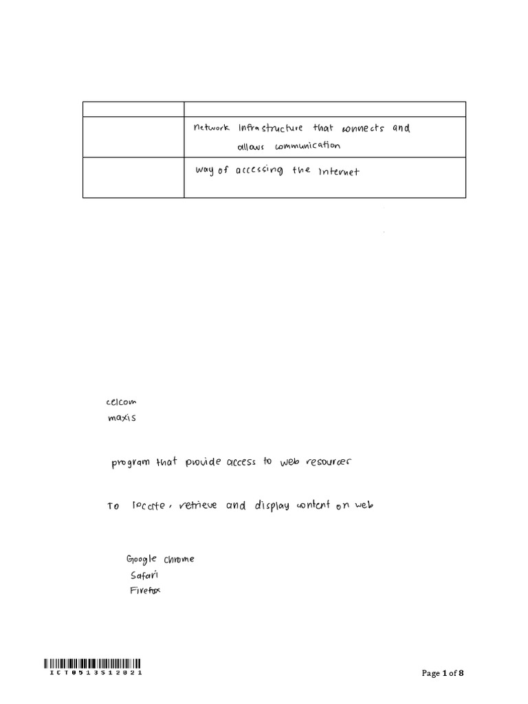 The Internet and The Web - Short Answer | PDF