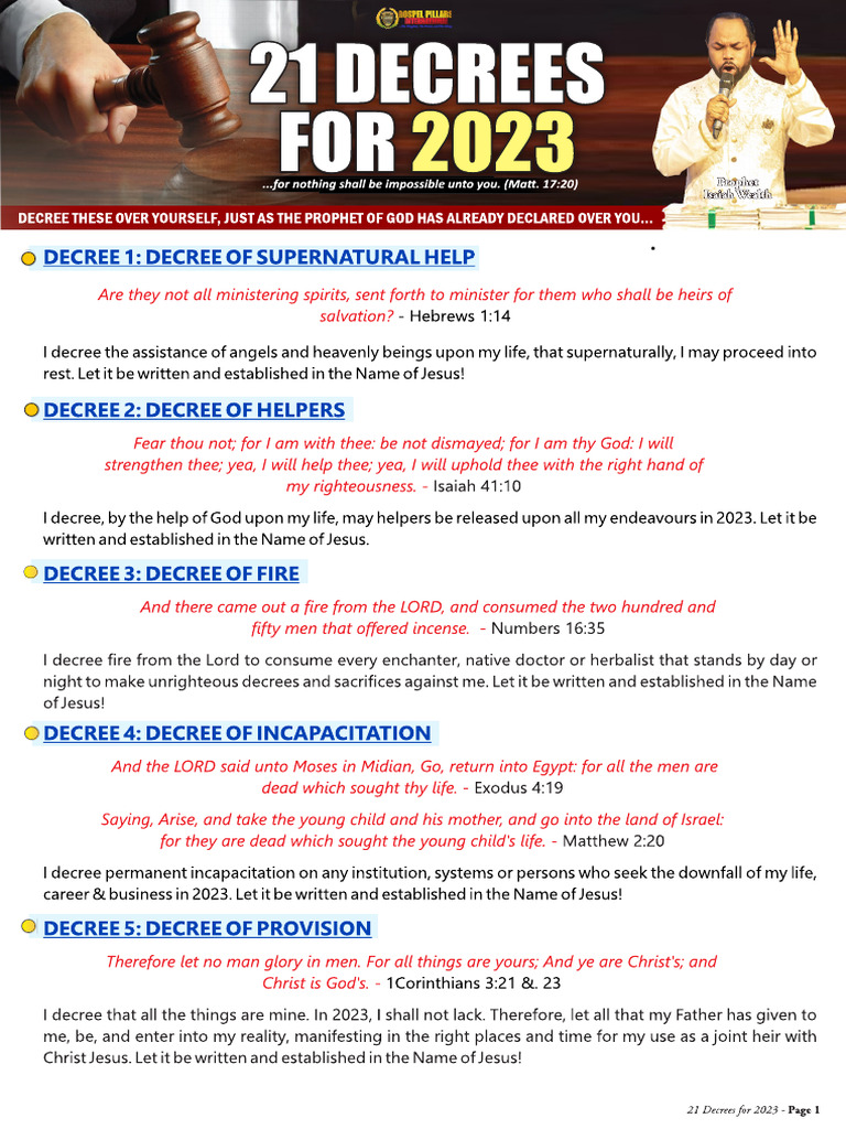 21 Decrees Document Printable 2 | PDF