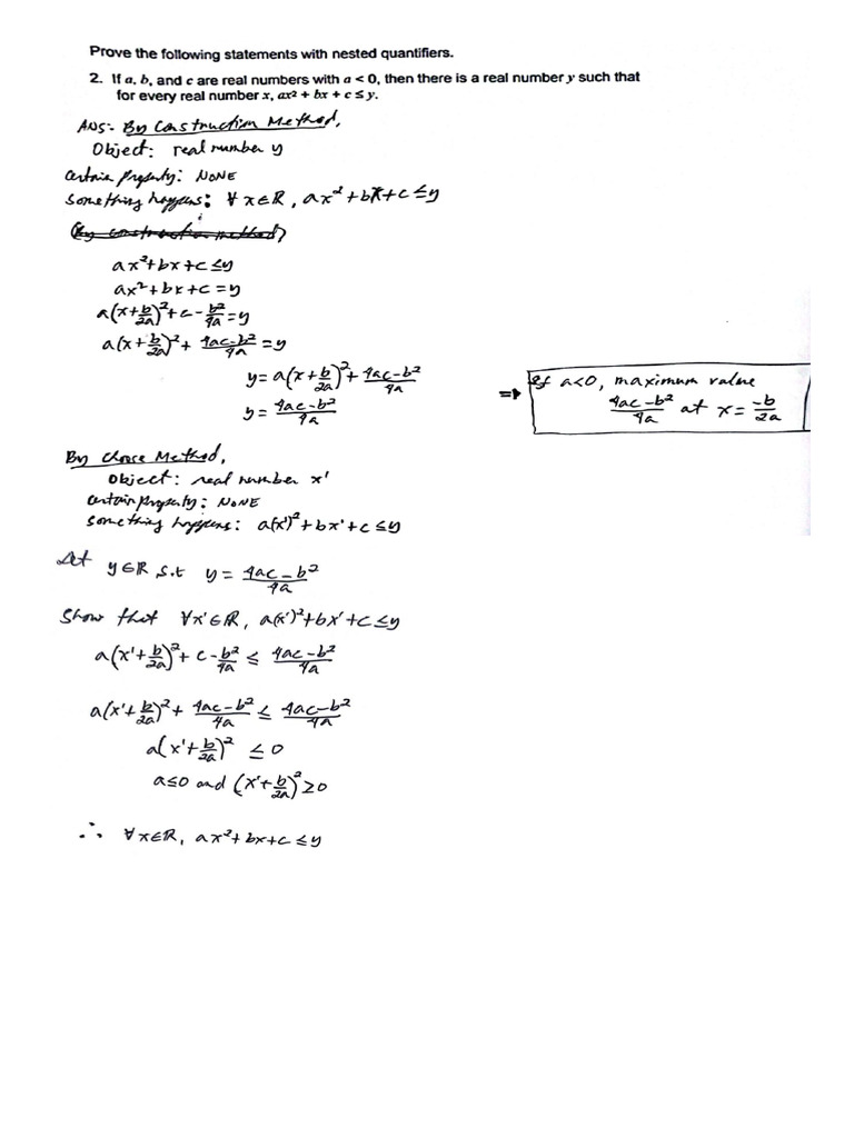 Nested Quantifiers Exercise 2 and 3 2 | PDF