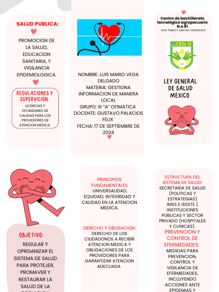 Tríptico Ley General de Salud Mexico | PDF