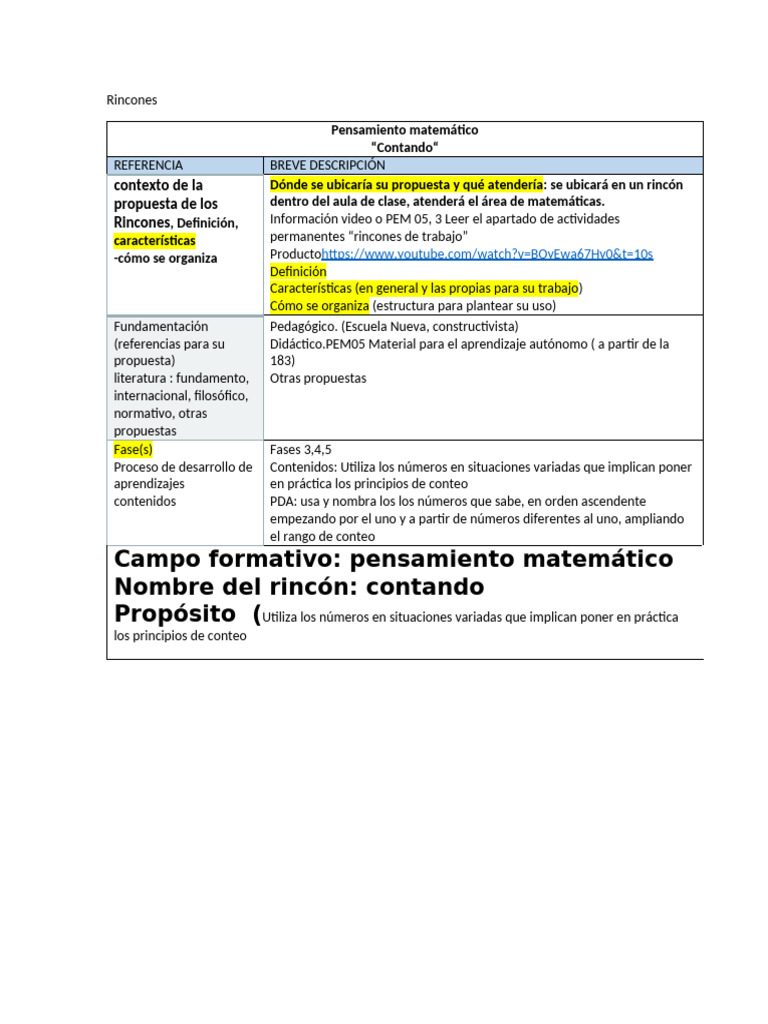 Rincones Matemáticos en el Aula | PDF | Evaluación | Artes del Lenguaje ...