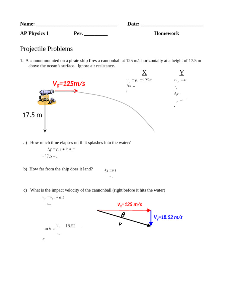 3.5-Projectile from book-solns | PDF