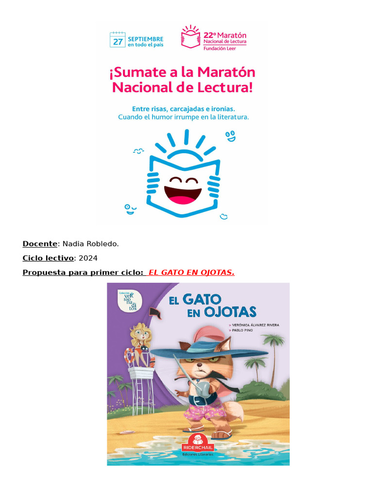 Maratón de lectura 2024-1 | PDF