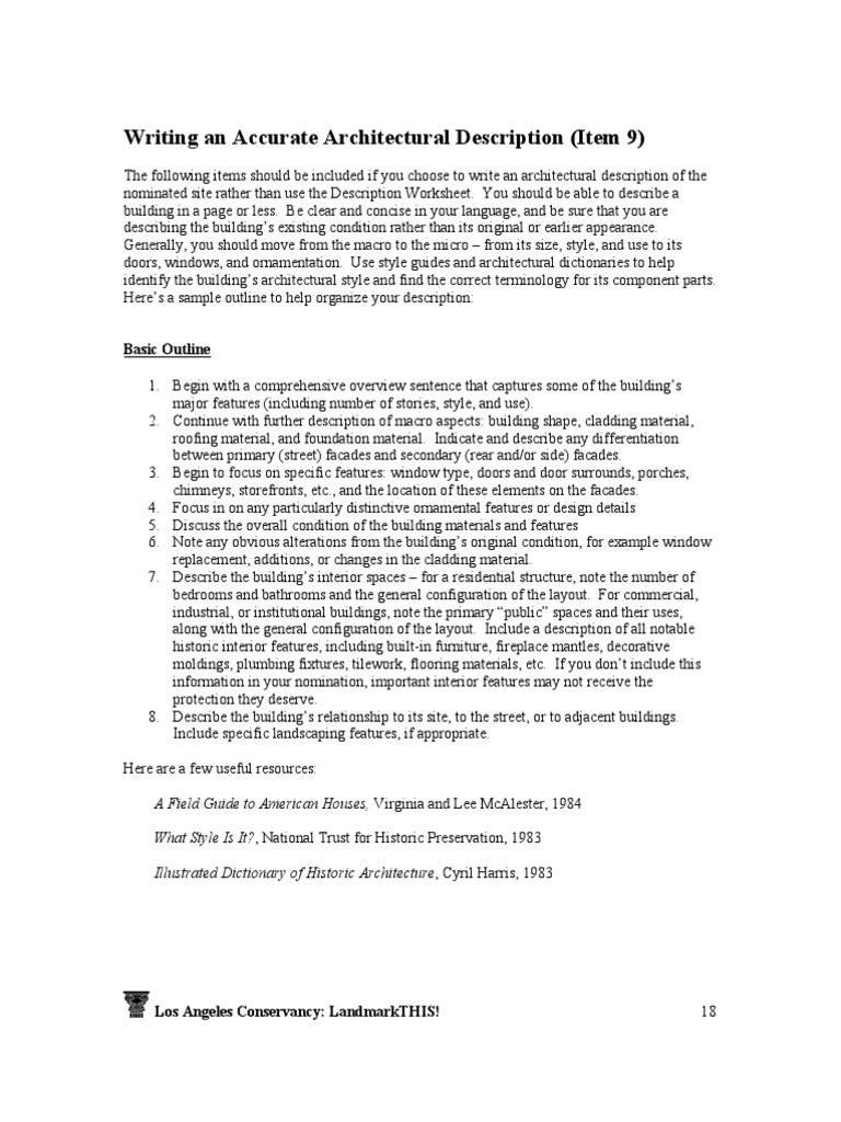 Writing Effective Architectural Descriptions | PDF | Window | Buildings ...