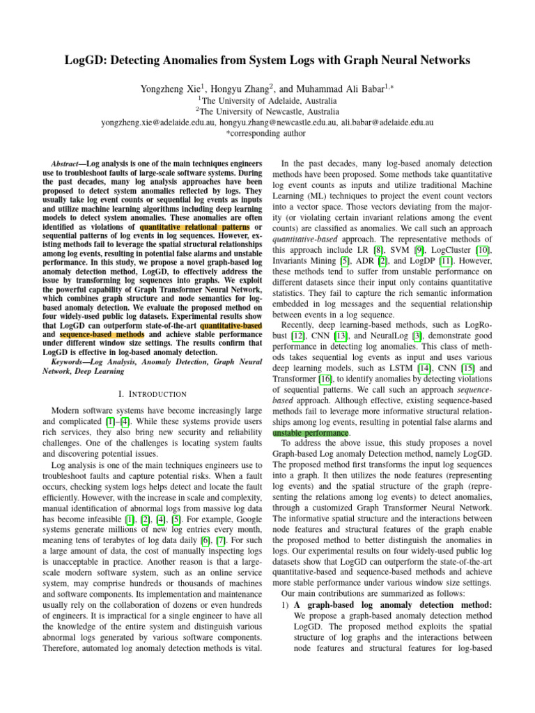 GNN - LogGD Detecting Anomalies From System Logs With Graph Neural ... GNN - LogGD Detecting Anomalies From System Logs With Graph Neural ...