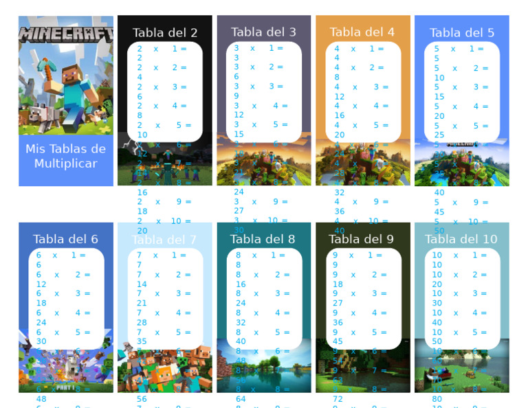 Tablas Multiplicar Minecraft - PPTX 20230921 221820 0000 | PDF
