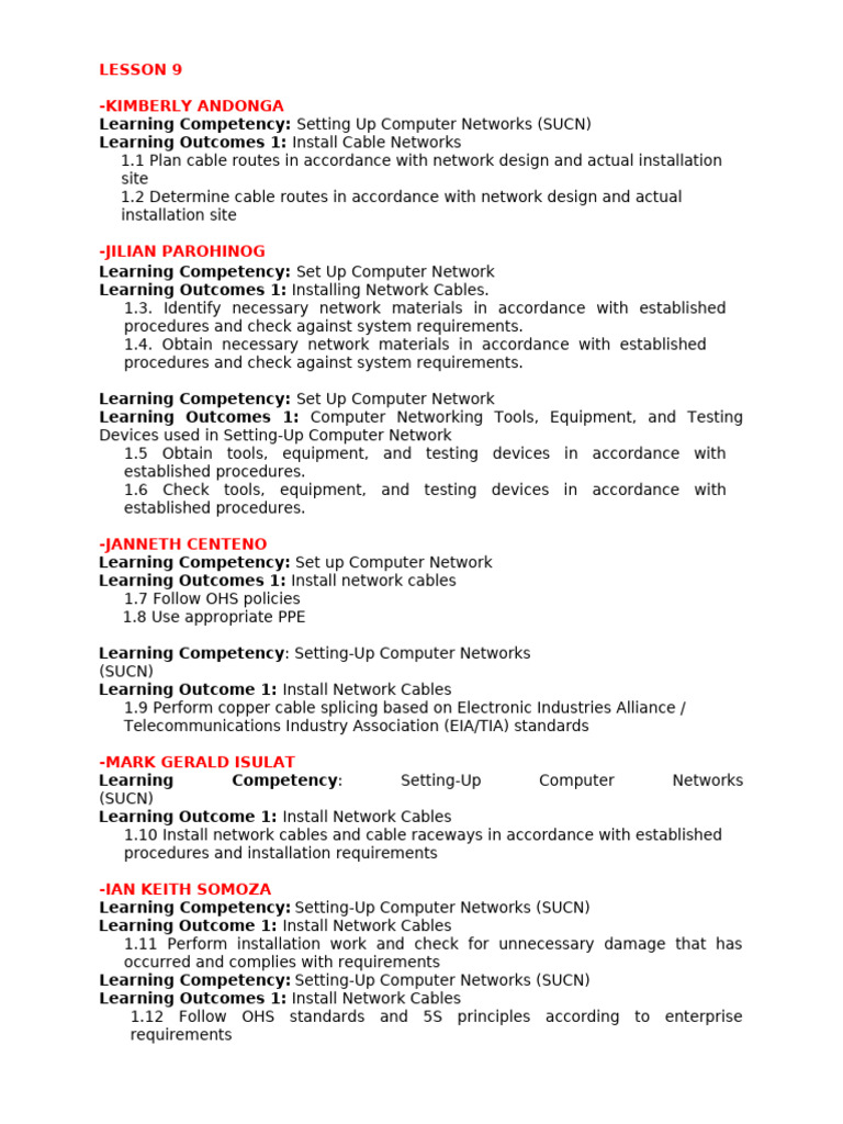 CSS10 Q4 Learning Competency | PDF