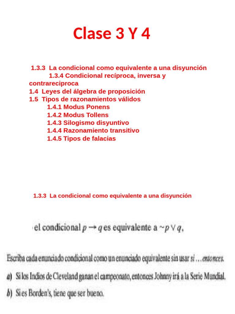 Clases 3 y 4 Algebra de Proposiciones Leyes de Inferencia Logica y Circuitos (Agosto 2024) (2) | PDF
