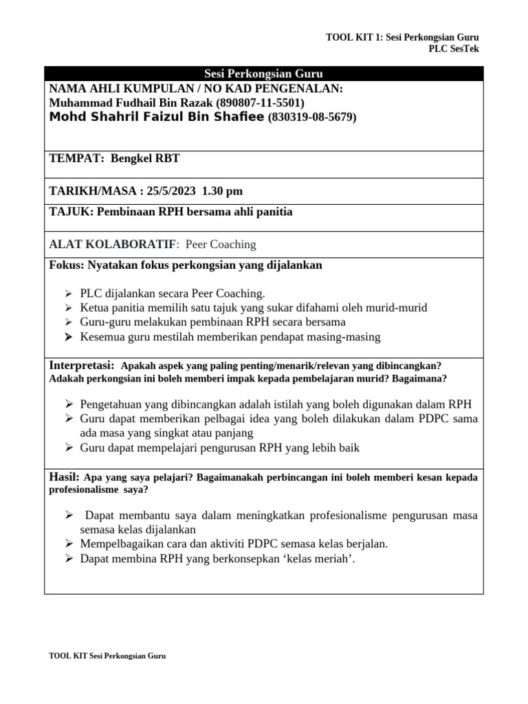 Contoh Laporan PLC-2.23 | PDF