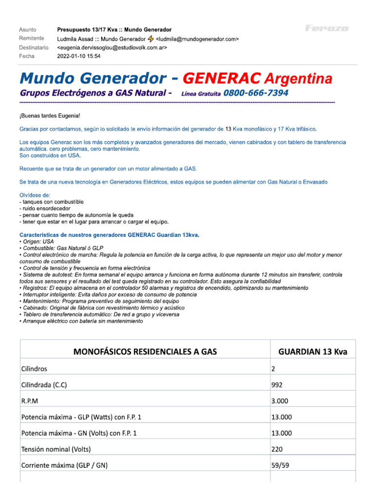 Generadores Electricos GENERAC | PDF