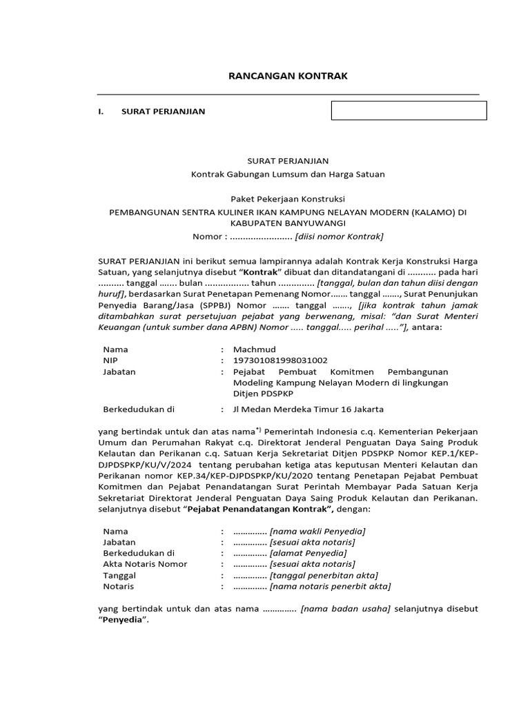 Rancangan Kontrak | PDF