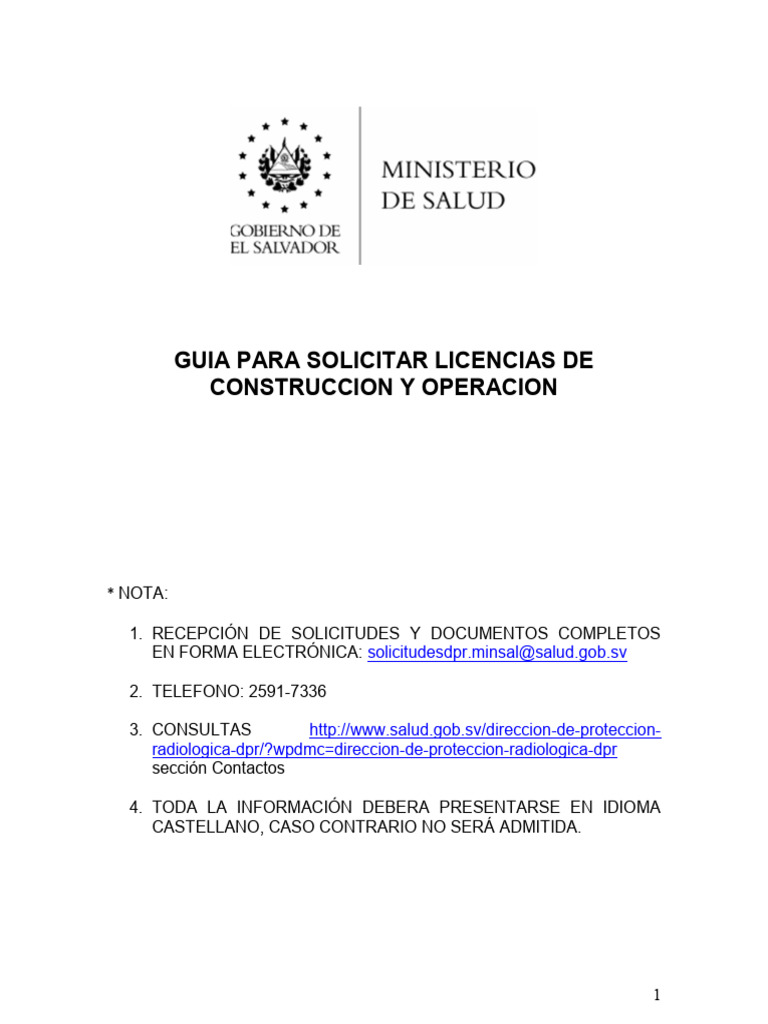 Guia para Solicitar Licencias de Construccion y Operacion v4 | PDF