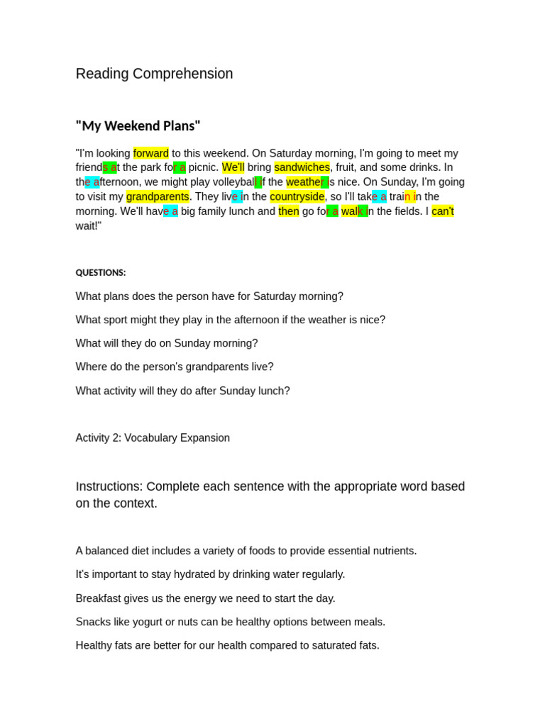 Reading Comprehension B1 | PDF