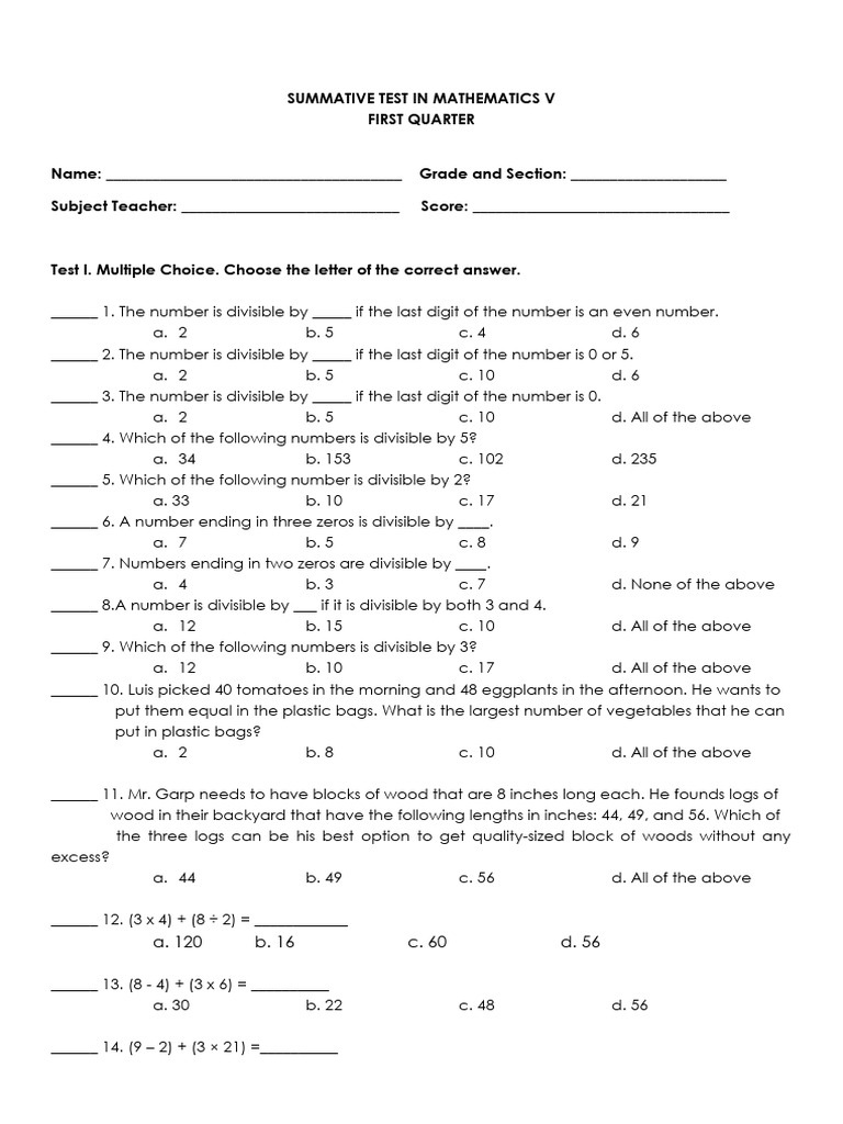 PT Mathematics V | PDF
