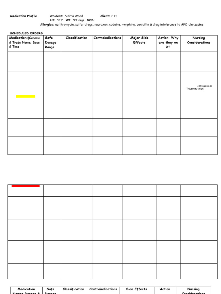Medication Sheet (1) copy | PDF