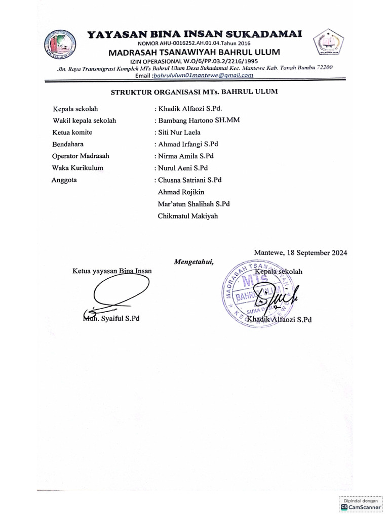 struktur mts 2024 | PDF