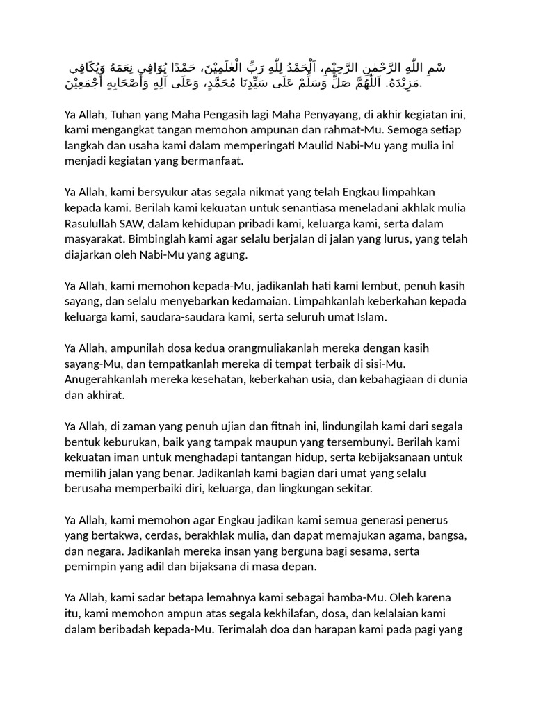 Doa Maulid Nabi | PDF