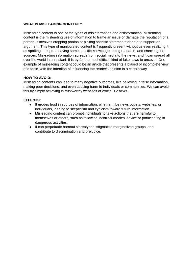 Misleading Content | PDF
