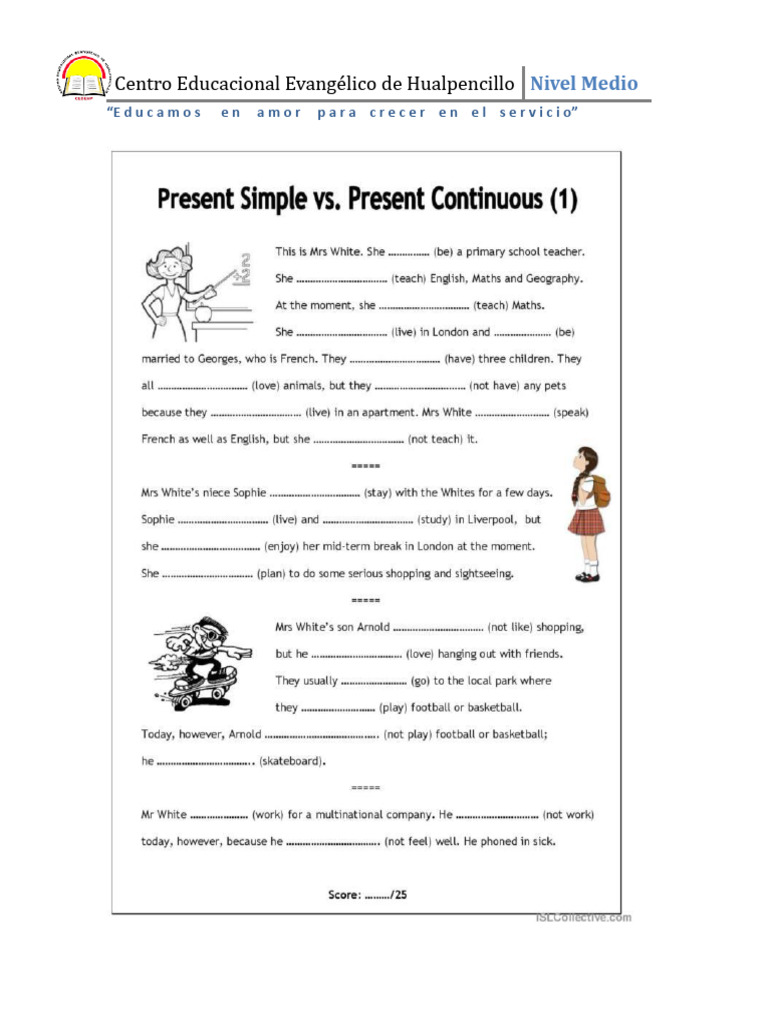 Present Simple and Continuos Repaso | PDF