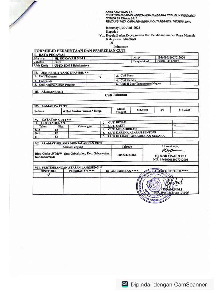 Cuti Rokayah Baja 3-1 | PDF