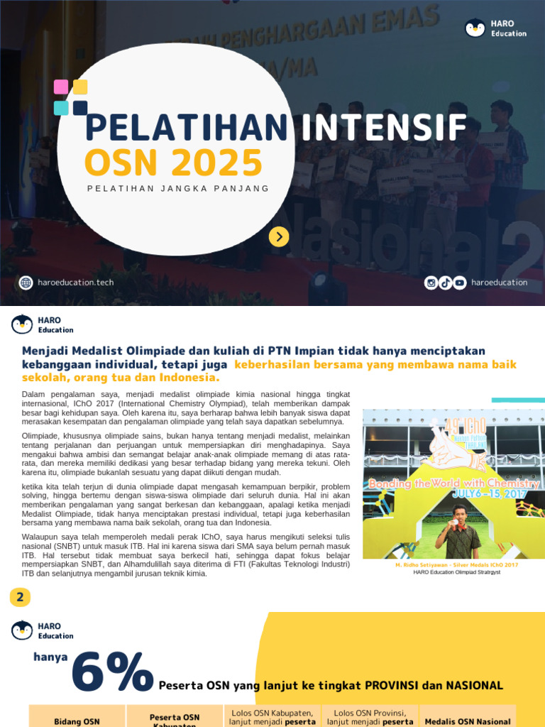 Pelatihan Intensif Sekolah Untuk OSN 2025 | PDF