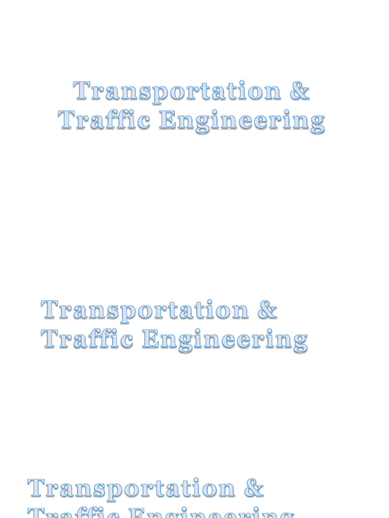 Transportation - Topic 1.1 - Traffic Concepts | PDF