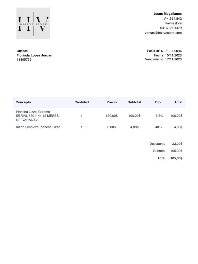 BILL000034 - Jesus Magallanes - Florinda Lopez Jordan | PDF