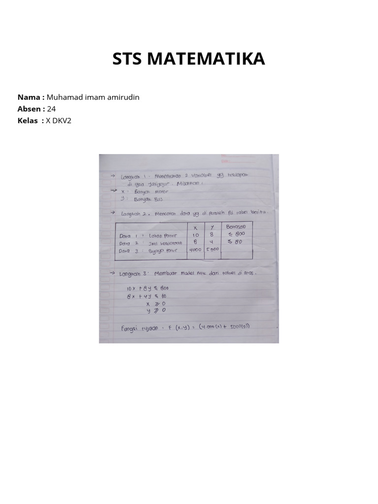 STS Matematika Imam | PDF