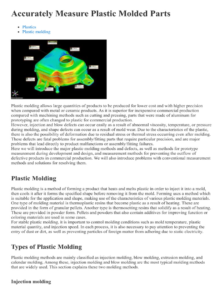 Accurately Measure Plastic Molded Parts | PDF