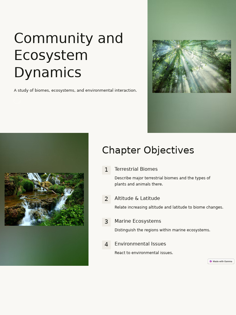 Community and Ecosystem Dynamics | PDF