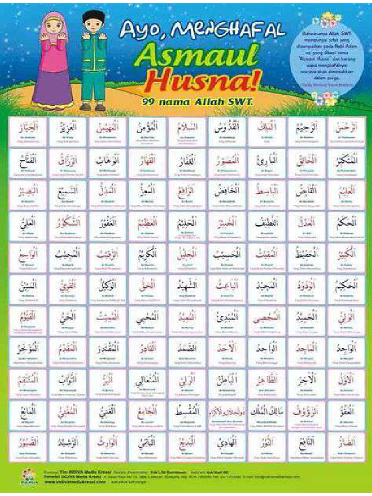 99 Asmaul Husna - Tulisan Arab, Latin, Arti, Dalil, Dan Maknanya | PDF