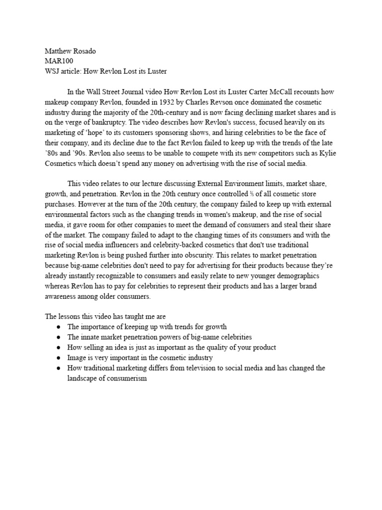 MAR100 Week 6 Assignment | PDF