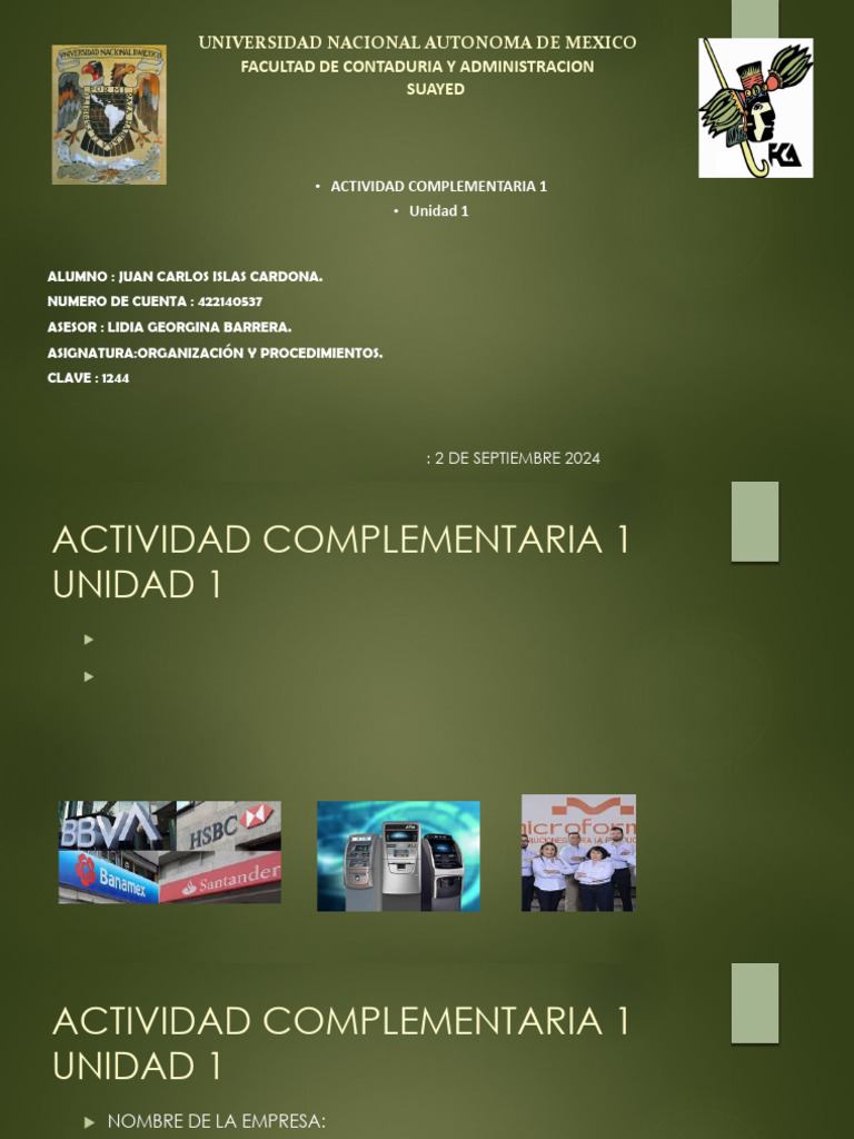 Actividad Complementaria 1, Unidad 1 | PDF | Business | Economias