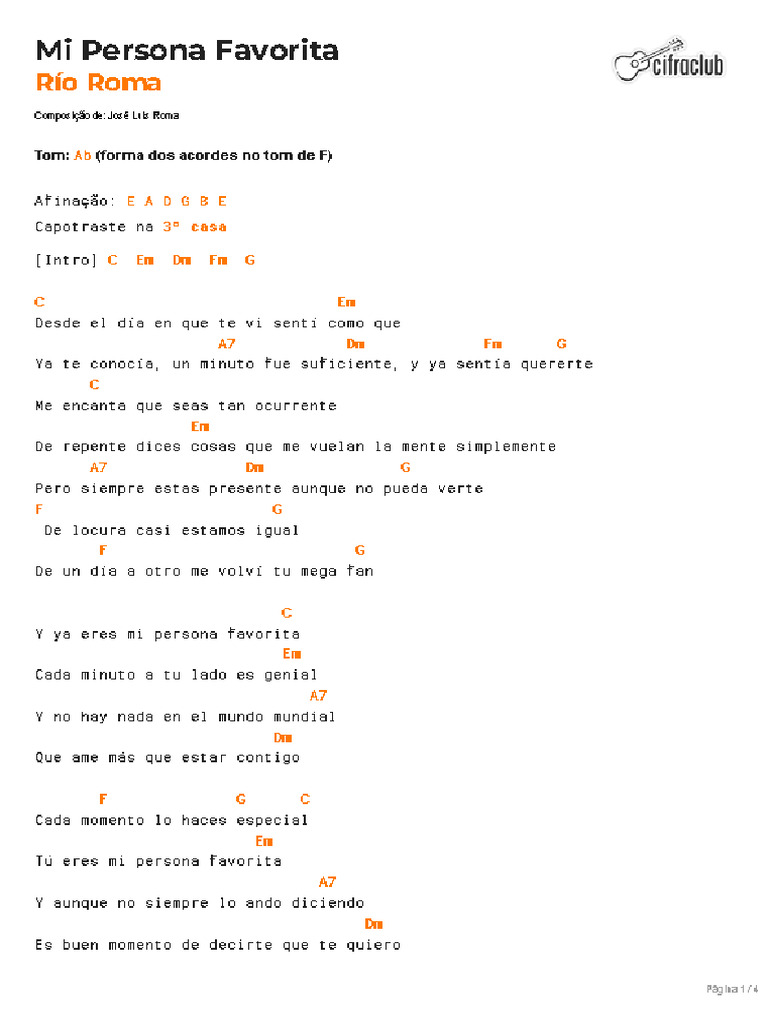 Mi Persona Favorita - Rio Roma | PDF