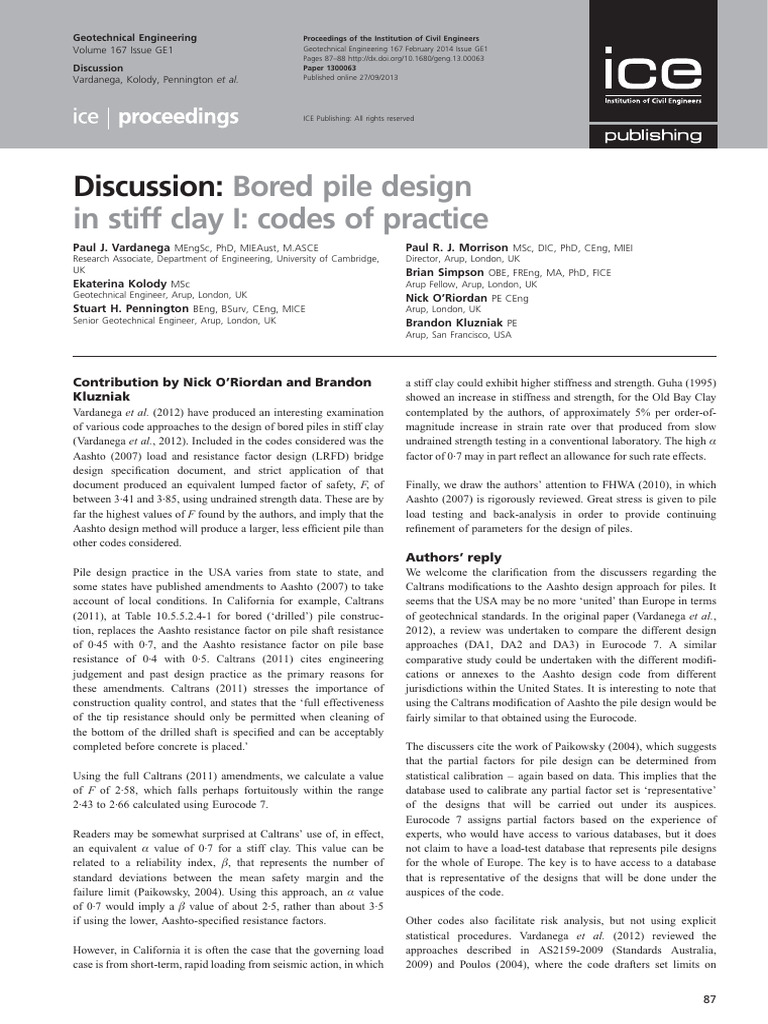 Stiff Clay Piling | PDF | Membrane | Technology & Engineering