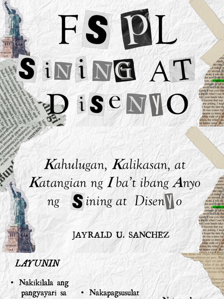 Week 3 - SINING AT DISENYO | PDF | Philippines | Social Science
