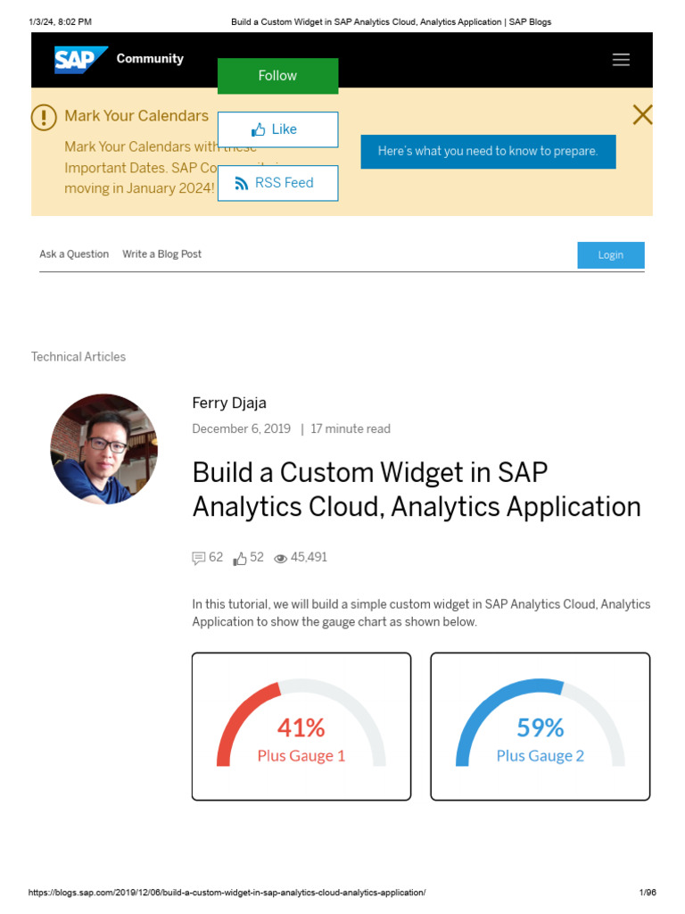 Build A Custom Widget in SAP Analytics Cloud, Analytics Application ...