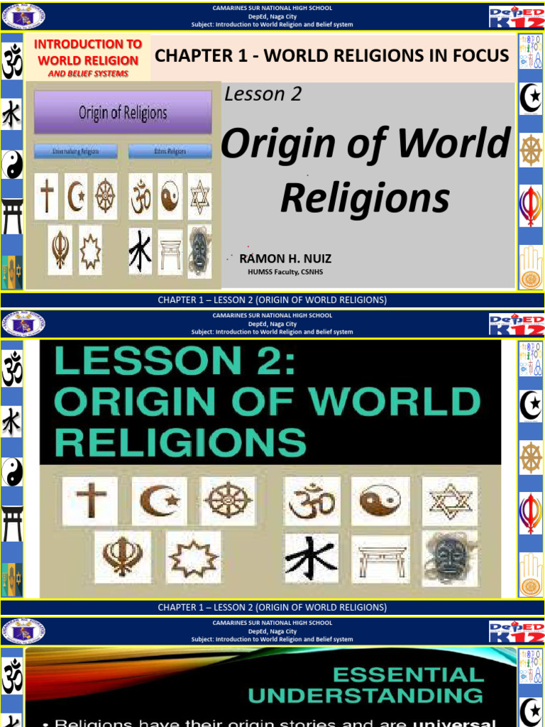 Lesson 2 Origin of World Religions | PDF | Religious Faiths ...